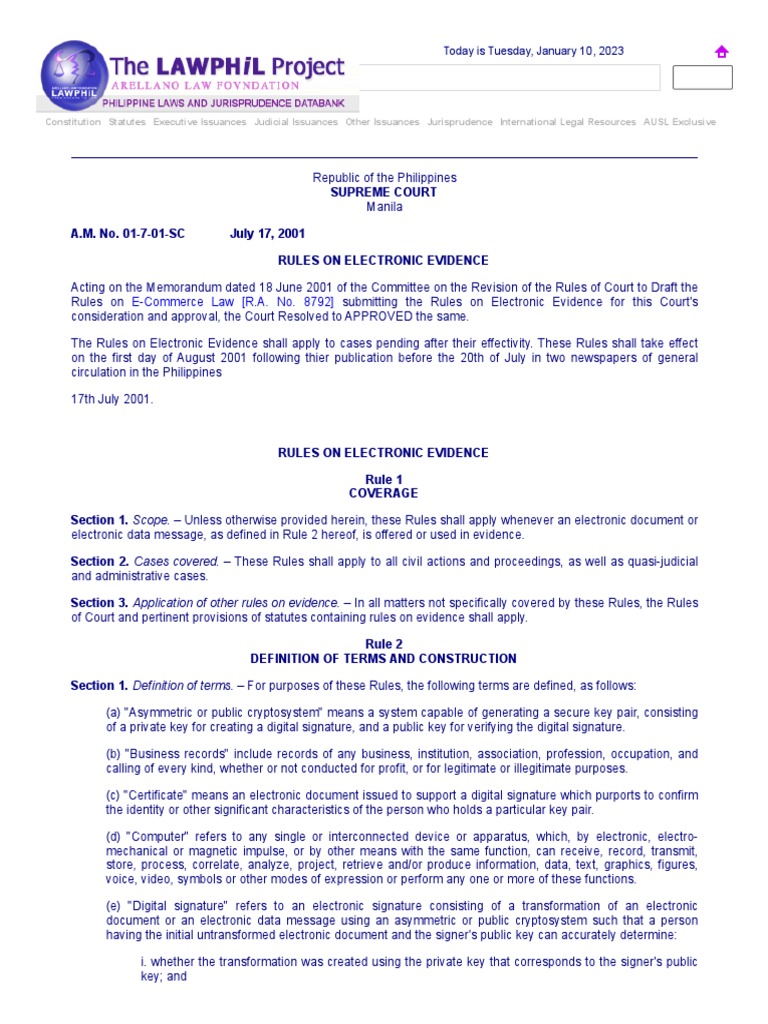 Electronic Document Rule | PDF | Affidavit | Public Key Cryptography