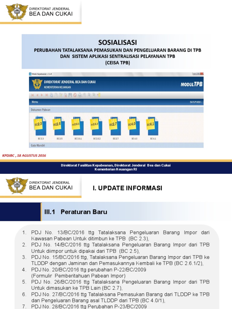 Sosialisasi Perubahan Tatalaksana TPB | PDF