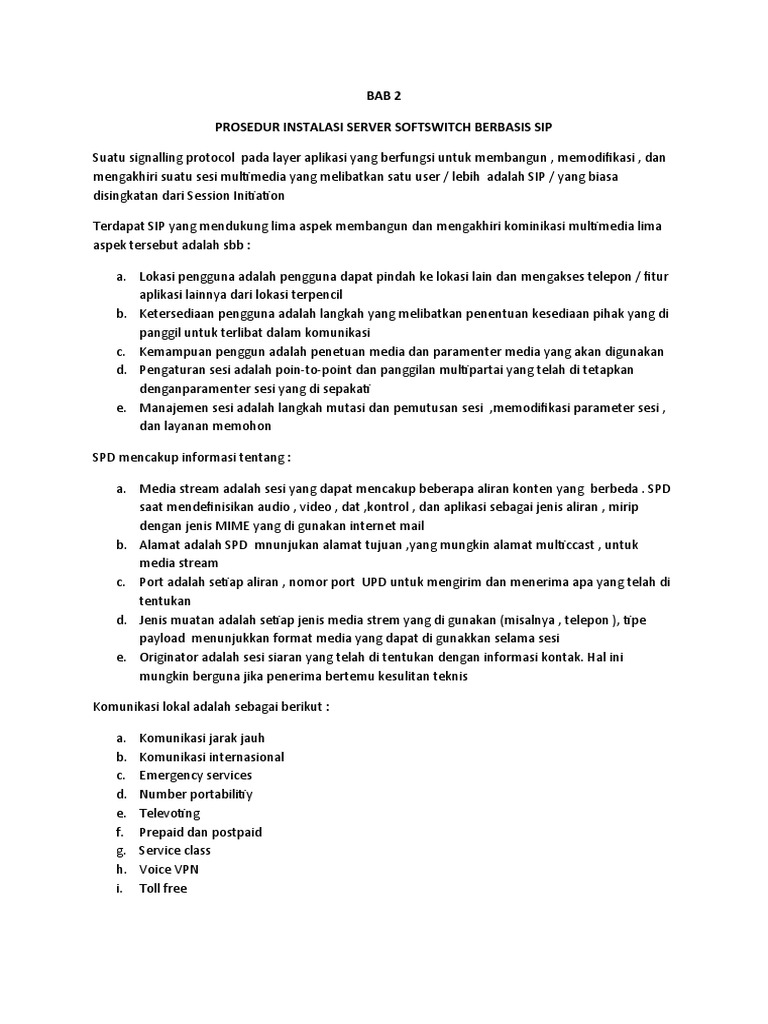 Softswitch Berbasis Sip | PDF