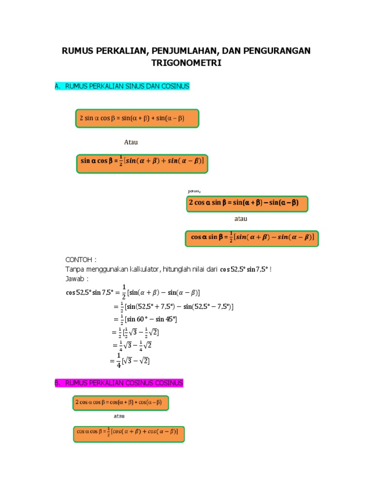 Trigonometri Dasar dan Rumus | PDF