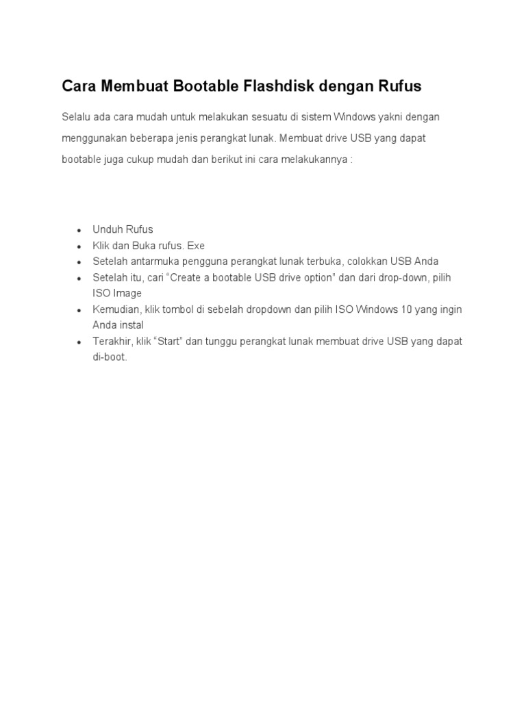 Cara Membuat Bootable Flashdisk Dengan Rufus | PDF | Komputer
