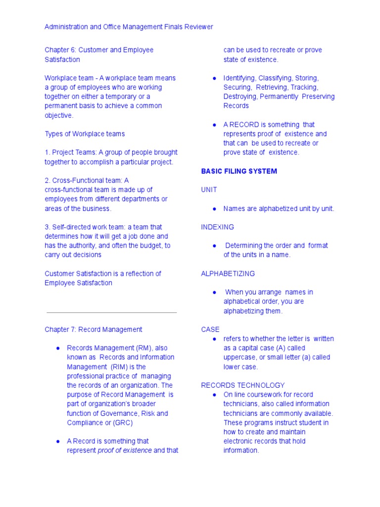 Administration Office Management Reviewer Finals 1 | PDF | Leadership ...