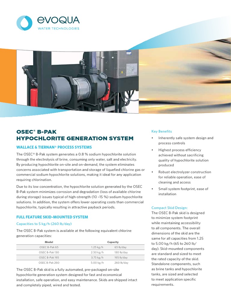 WT 085 095 000 de Ps Osec-B-Pak | PDF | Chlorine | Chemistry