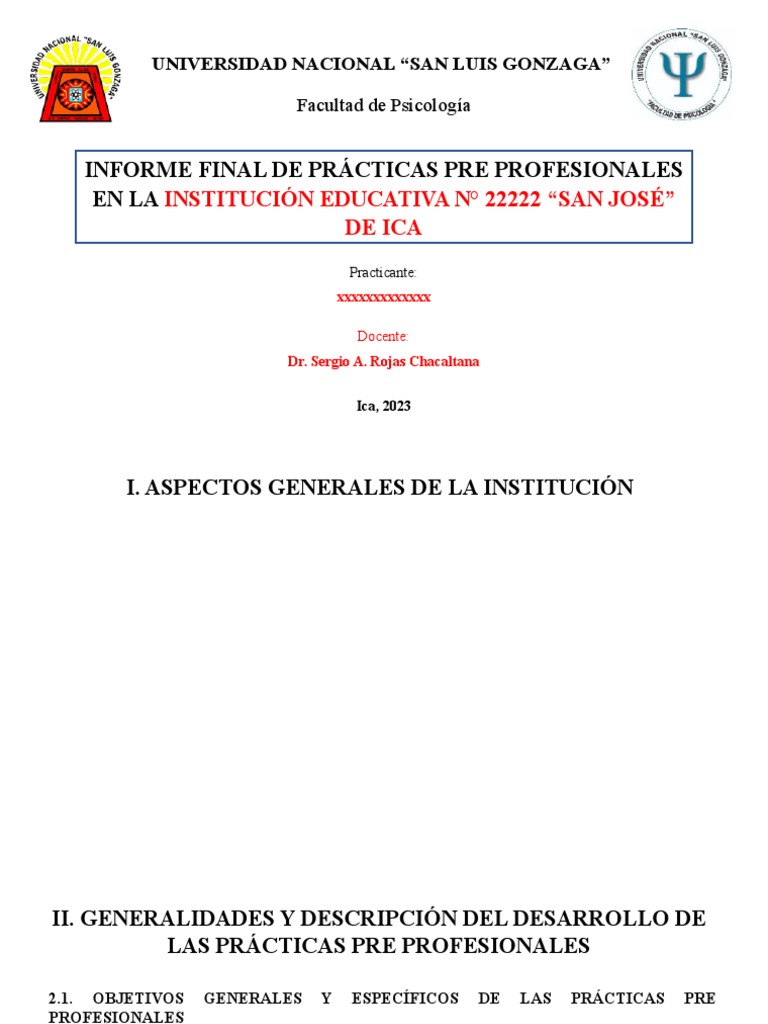 Presentación Sustentación de Informe de PPP | PDF
