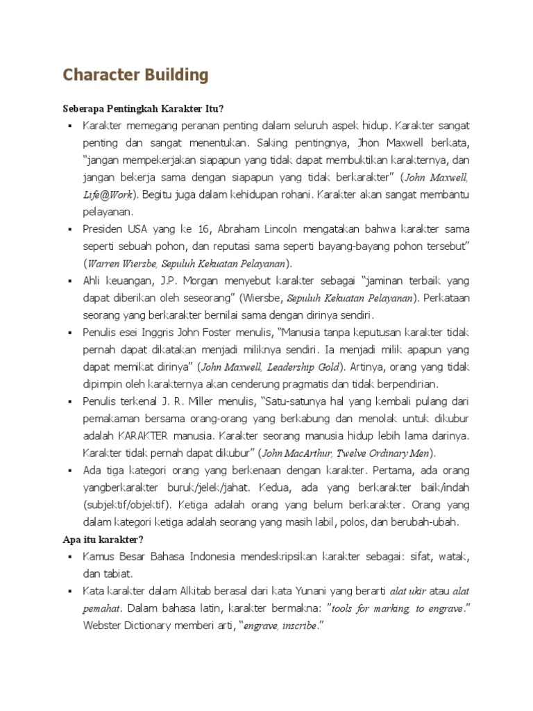 Character Building | PDF