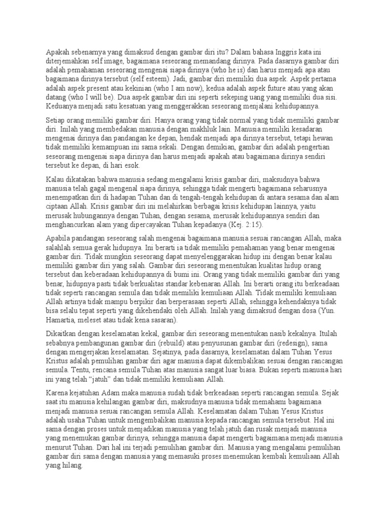 Apakah Sebenarnya Yang Dimaksud Dengan Gambar Diri Itu | PDF