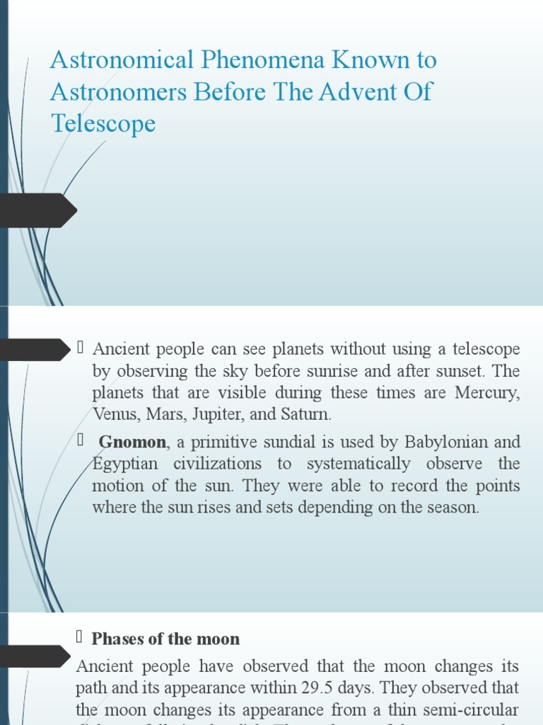 Pre-Telescope Astronomical Phenomena | PDF