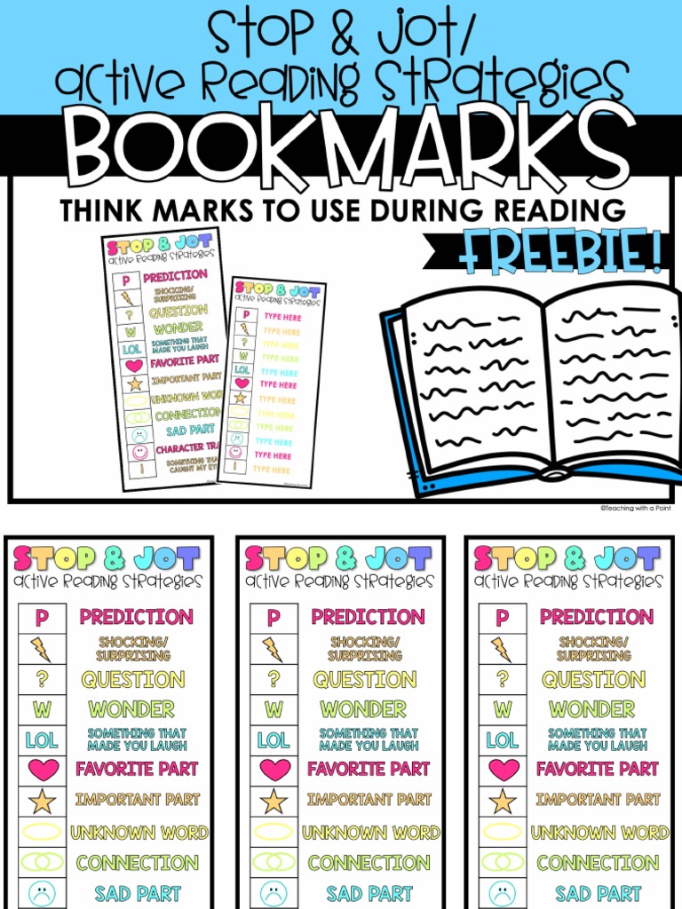 Active Reading Strategy Bookmarks | PDF