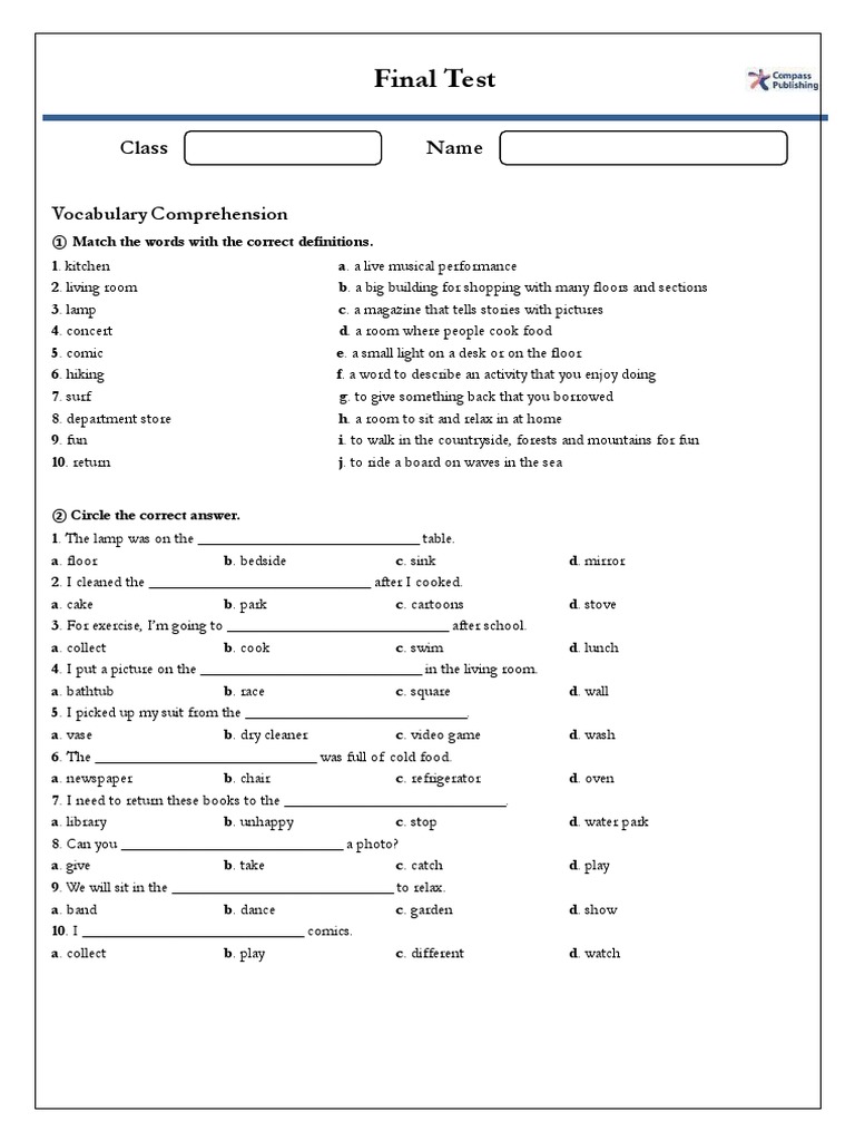 Odyssey 1 - Final Test | PDF