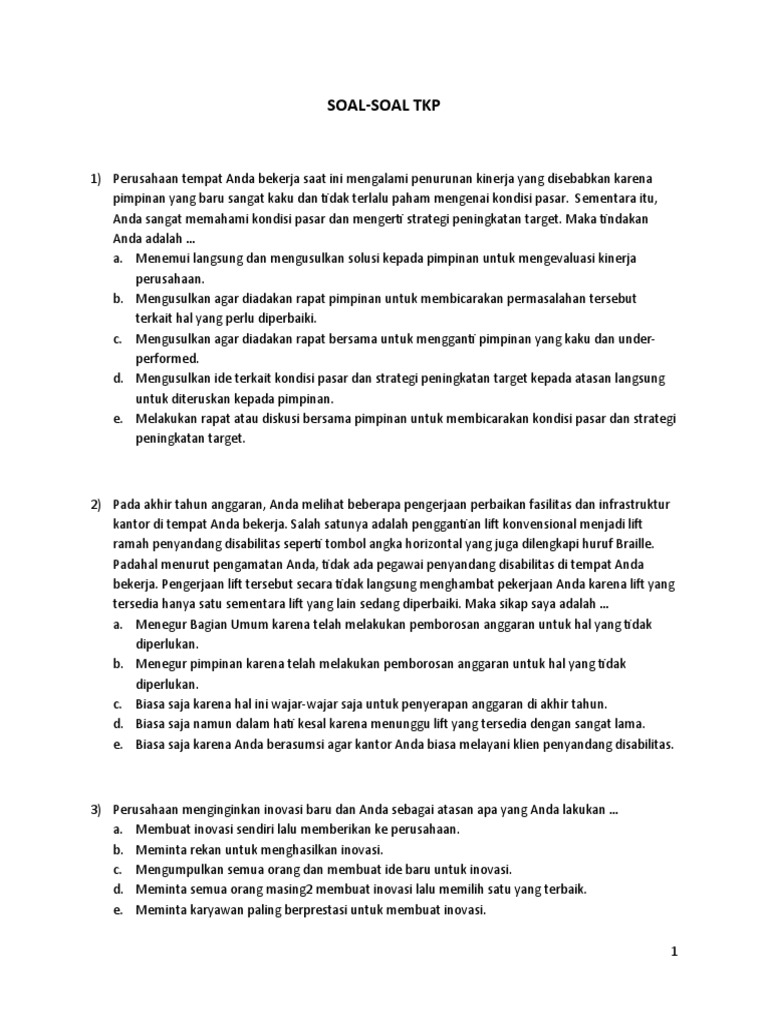 Soal Soal TKP | PDF