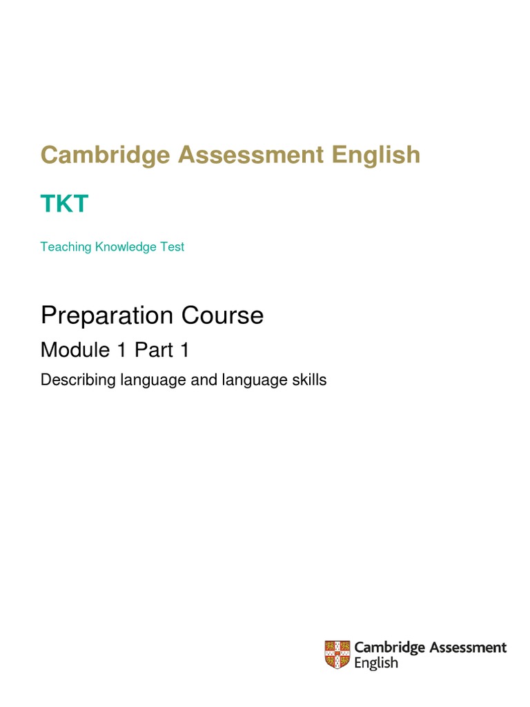 TKT Module 1 Part 1 (Describing Language and Language Skills) | PDF ...