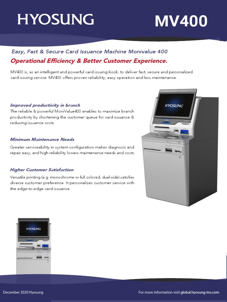 MV400 Brochure | PDF | Automated Teller Machine | Computer Hardware
