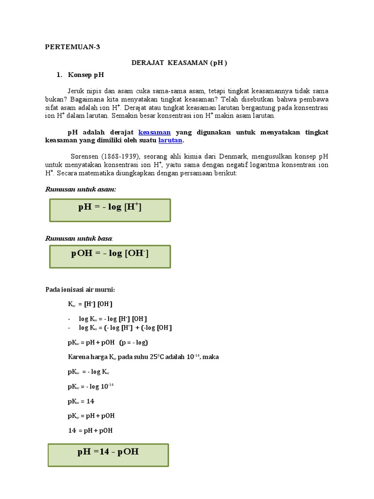 Pertemuan-3 (Penentuan PH Asam-Basa) | PDF