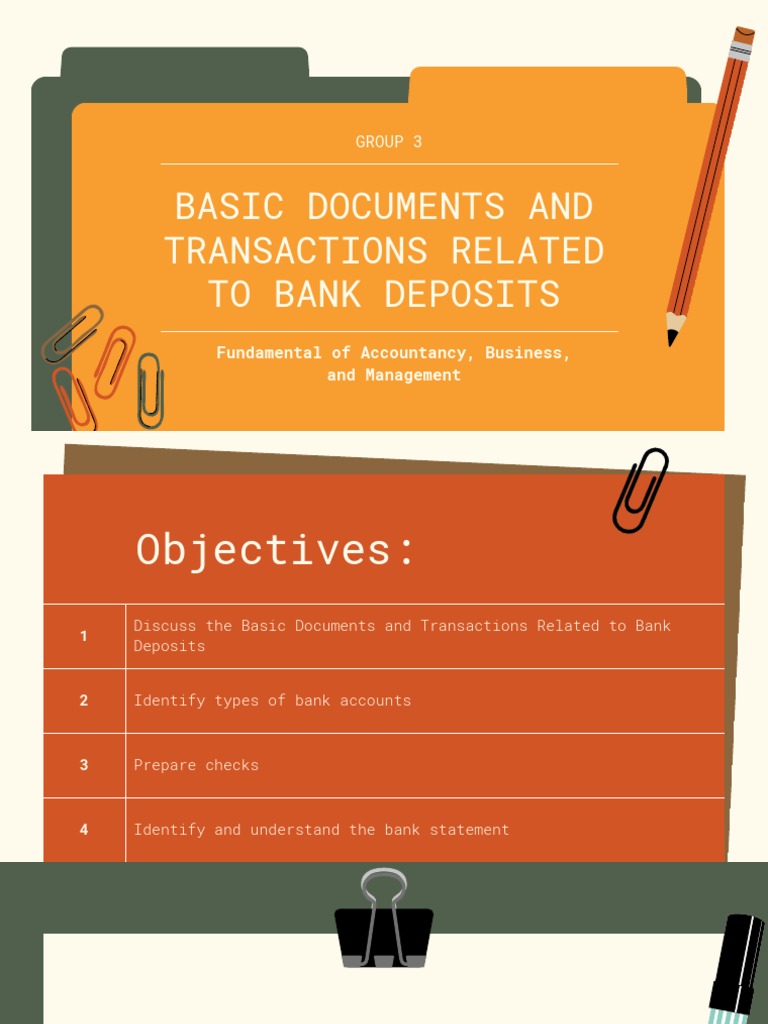 Basic Documents and Transactions Related To Bank Deposits | PDF ...