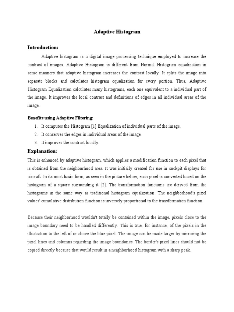 Adaptive Histogram | PDF | Contrast (Vision) | Computer Engineering