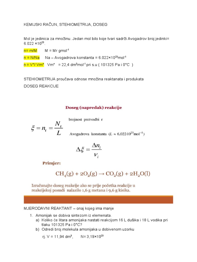 Kemijski Račun | PDF