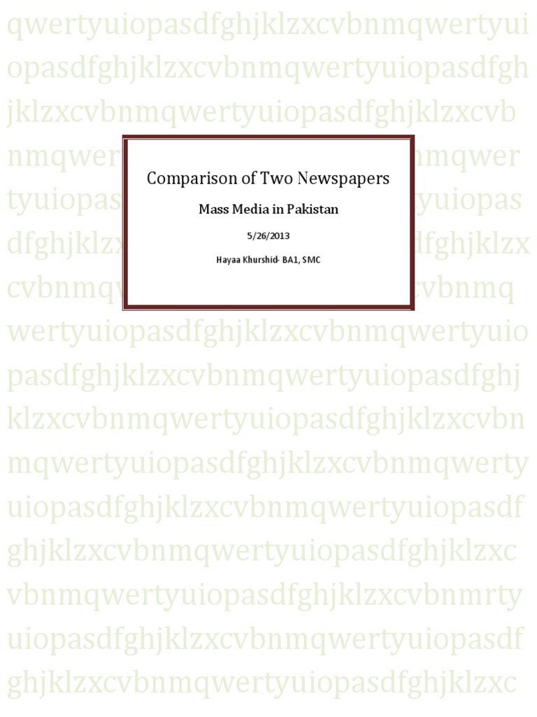 Comparison of Two Newspapers | PDF | Newspapers