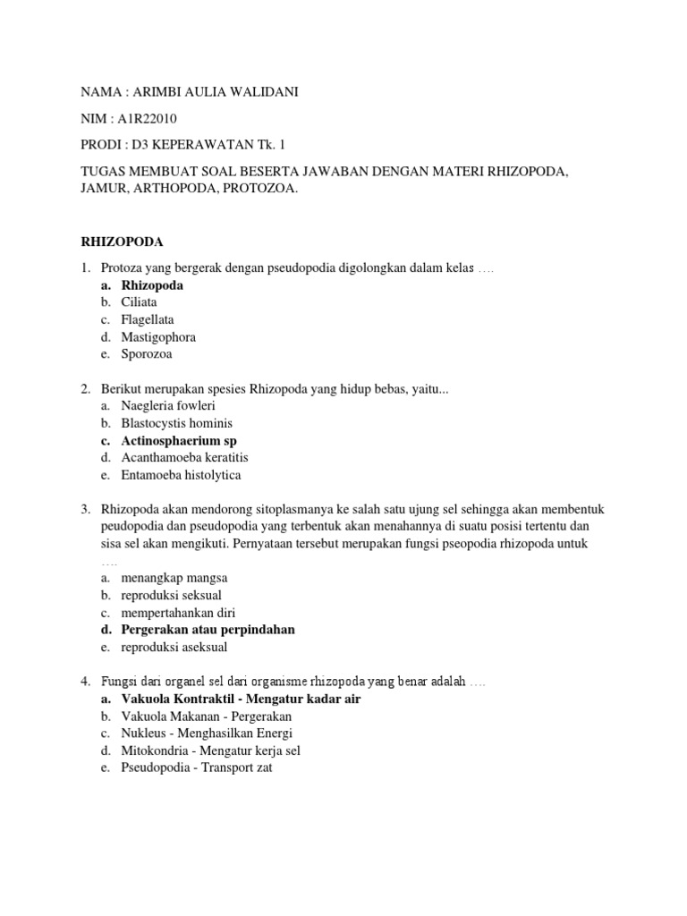 Ciri dan Contoh Organisme Multiseluler | PDF