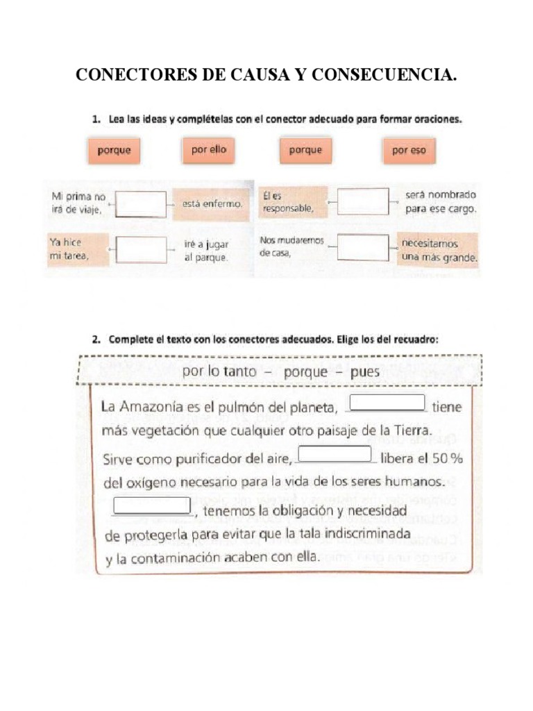 Conectores de Causa y Consecuencia | PDF