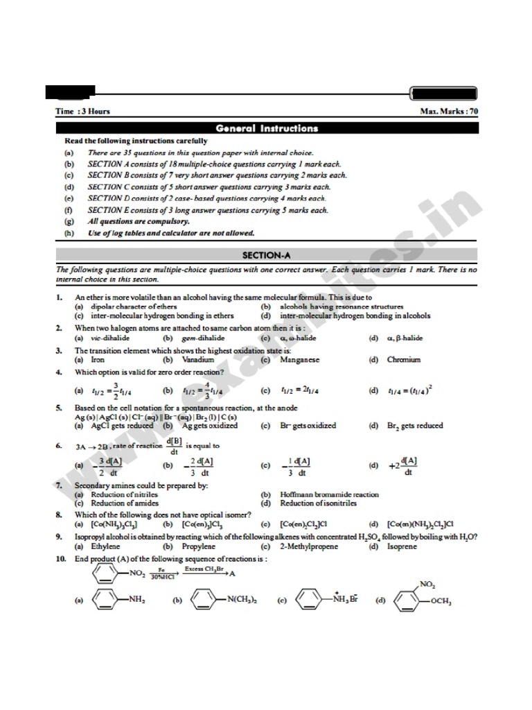 Chemistry Paper 1 | PDF