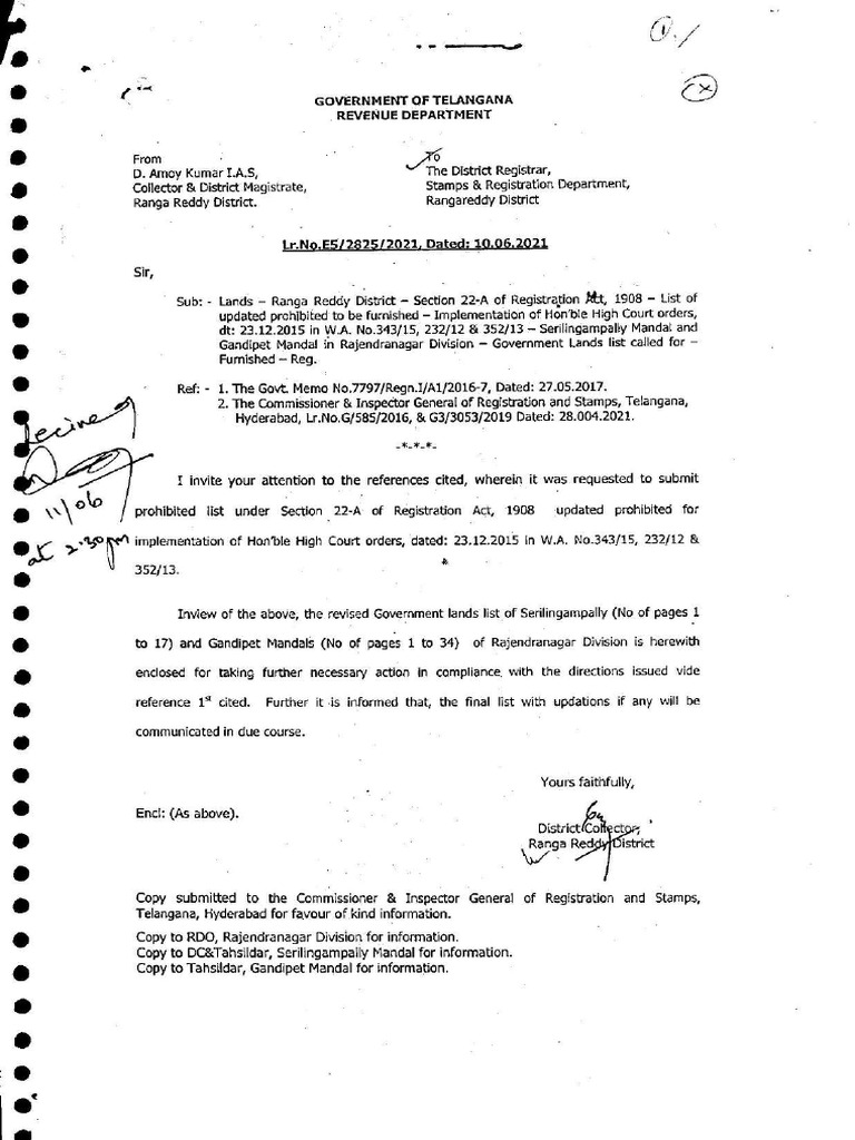 Prohibited Properties of Gandipet | PDF