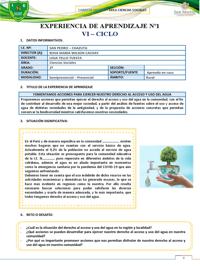 2° Experiencia de Aprendizaje Sesion 1-Sem.1-Exp.1-Ccss | PDF | Imperio Inca | Aprendizaje