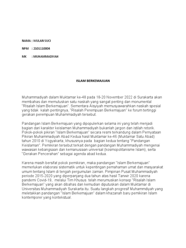 Islam Berkemajuan | PDF