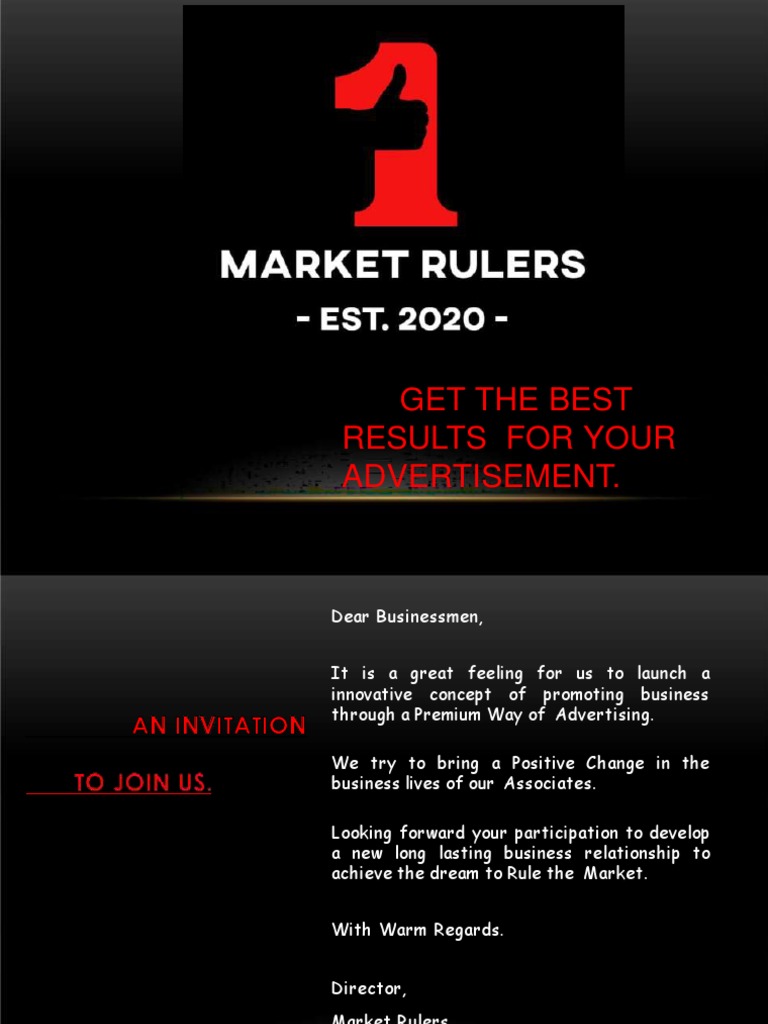Company Profile - Market Rulers | PDF | Advertising | Brand
