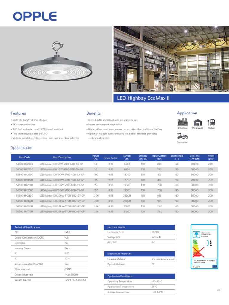 EcoMax II LED Highbay Specifications | PDF | Alternating Current ...