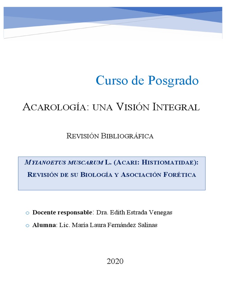 Revisión - Acarología Integral 2020 | PDF | Mosca | Descomposición