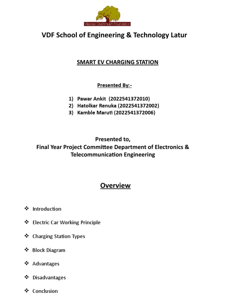 Smart EV Charging Station Project | PDF | Electric Vehicle | Battery ...