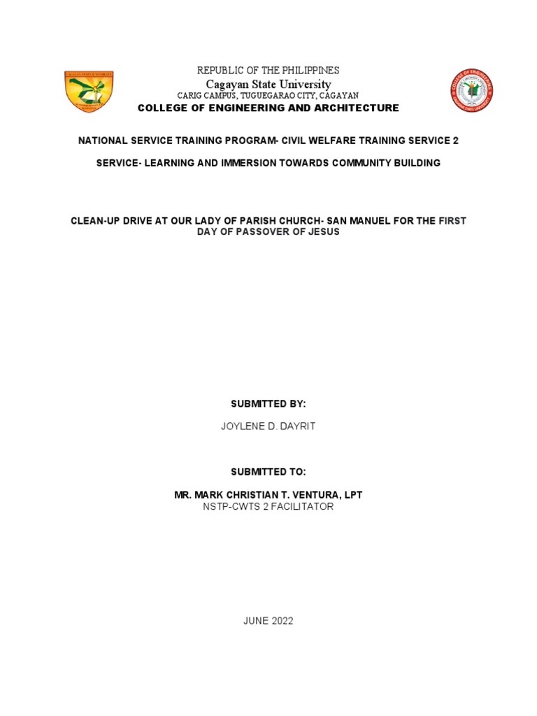 Portfolio NSTP | PDF | Jesus | The Gospel