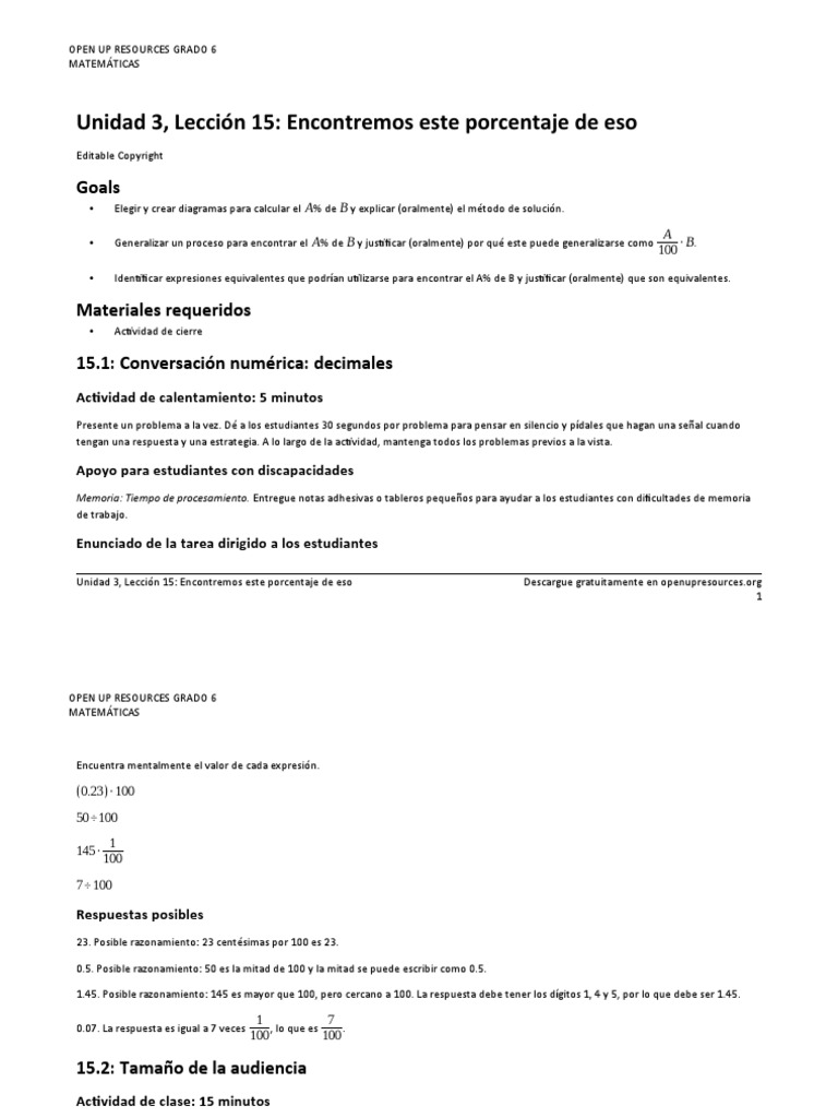 Grade 6.unit 3.lesson 15-Teacher Condensed Lesson | PDF