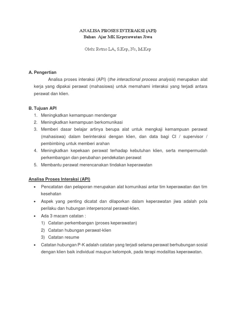 Konsep Api Jiwa RL | PDF