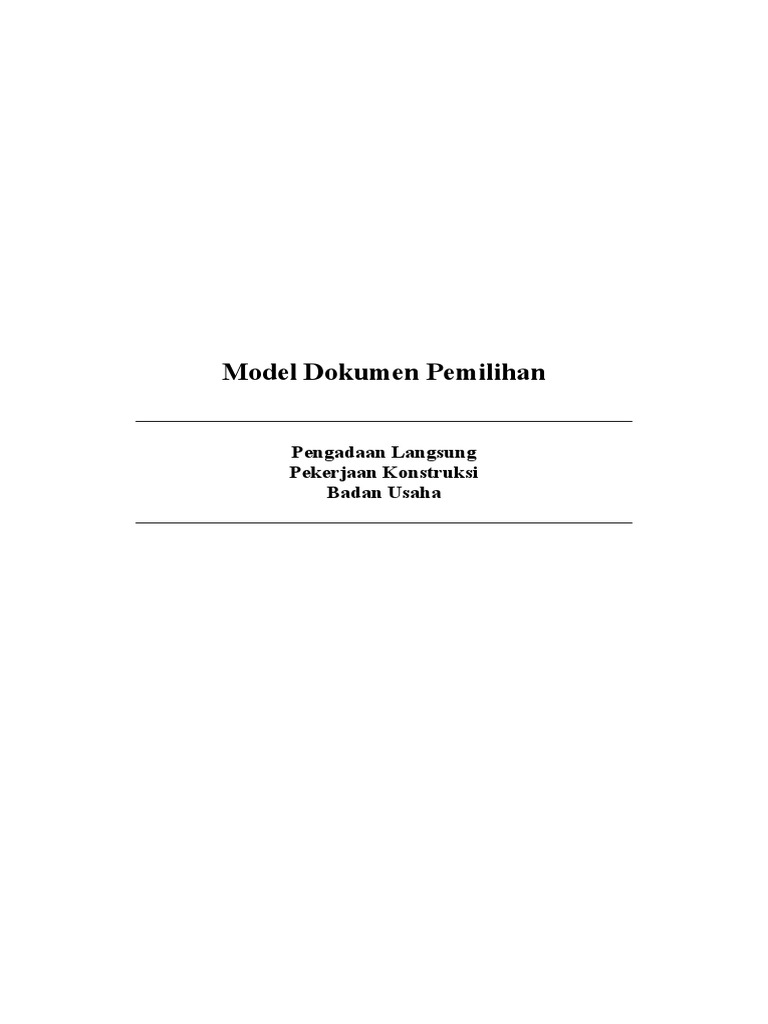 V.4 - Model Dokumen Pemilihan Pengadaan Langsung Pekerjaan Konstruksi ...