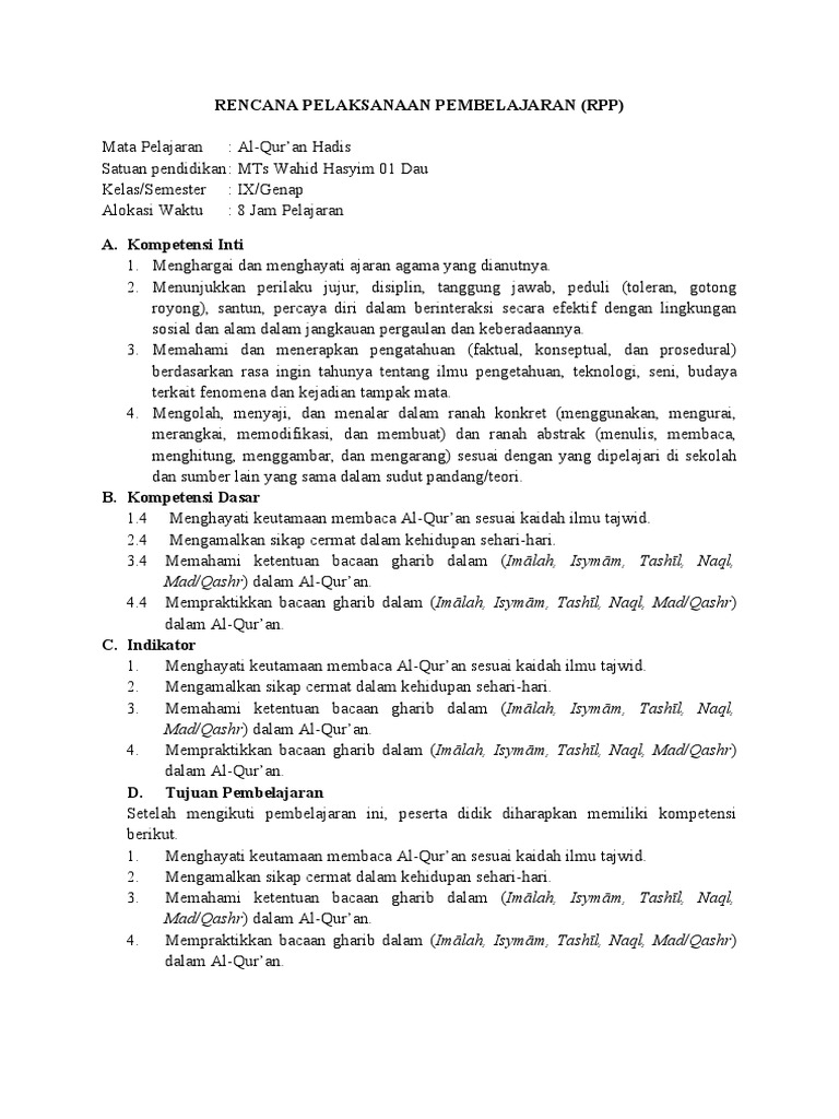 RPP Kelas 9 Smester 2 | PDF