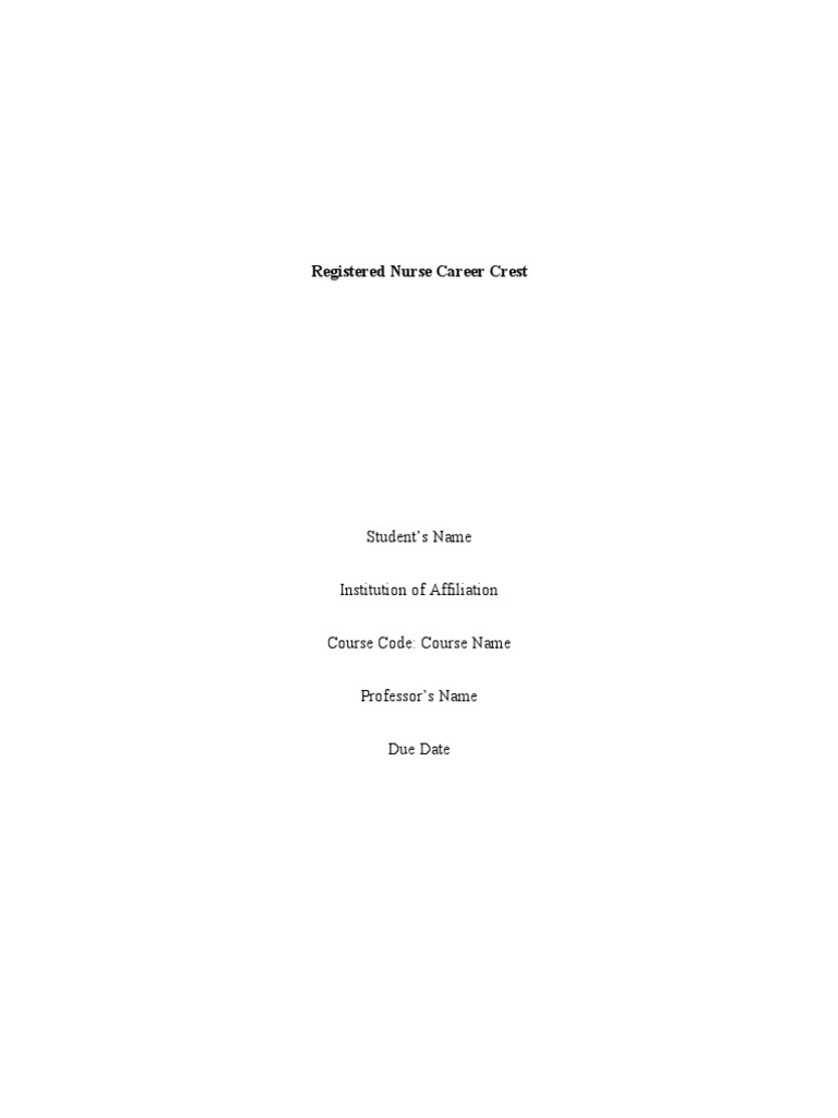 Registered Nurse Career Crest | PDF | Nursing | Patient