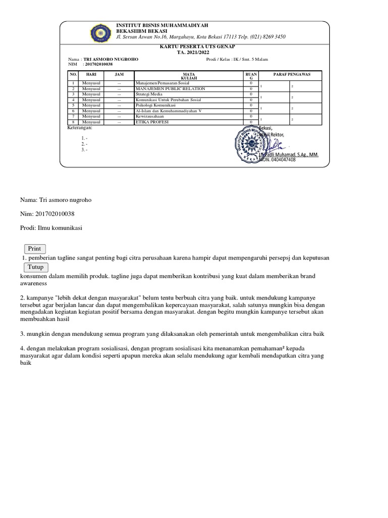 Uts Manajemen Public Relations | PDF