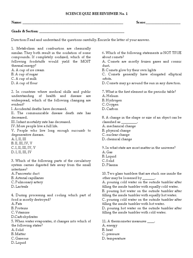 SCIENCE REVIEWER No 1 | PDF