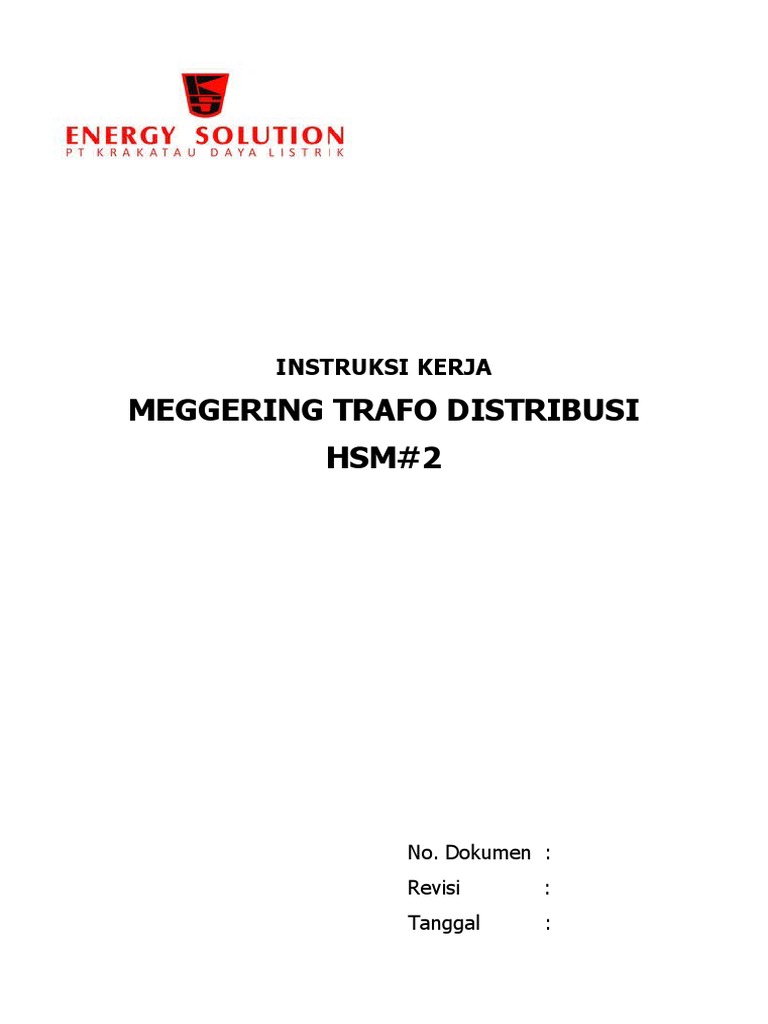 Instruksi Kerja Meggering Trafo Distribusi HSM#2 | PDF