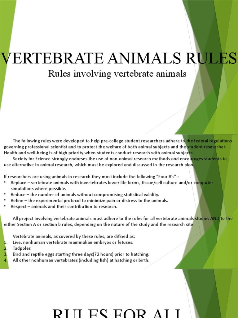 Vertebrate Animal Research Guidelines | PDF | Animal Testing | Health ...