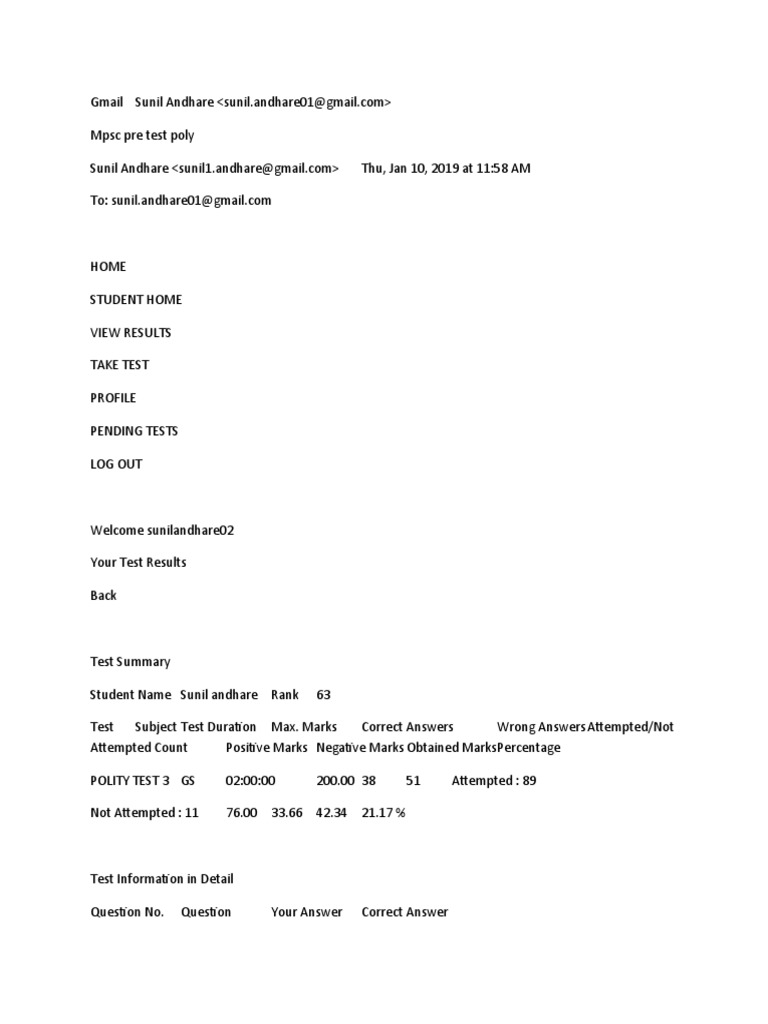 MPSC Pre Poly Test Unique | PDF | Government Of India | Political Charters