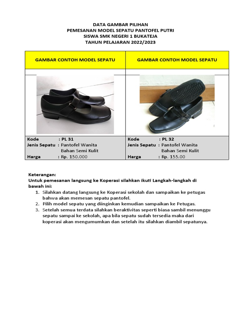 Gambar Pilihan Model Sepatu Putri Off Line | PDF