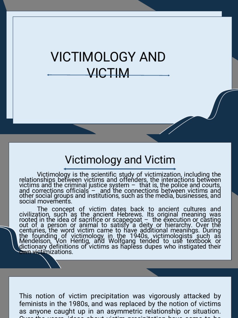 Lesson 2 - Victimology and Victim | PDF | Victimology | Criminology