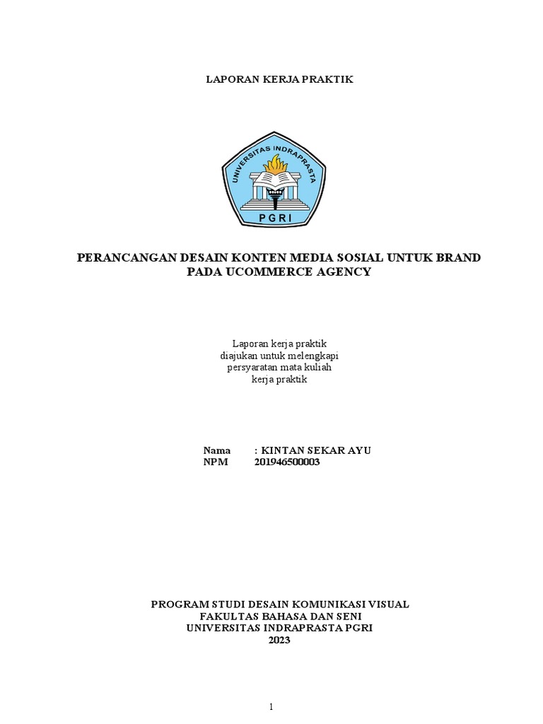 Laporan KP 20194650003 Kintan Sekar Ayu Final | PDF