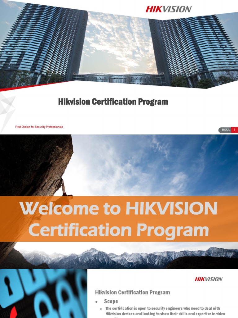 OT00 Hikvision Technical Certification Program | PDF | Educational ...