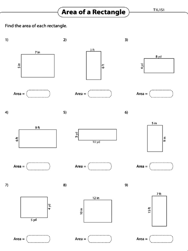 Area of Rectangle and Parallelogram | Download Free PDF | Area | Length