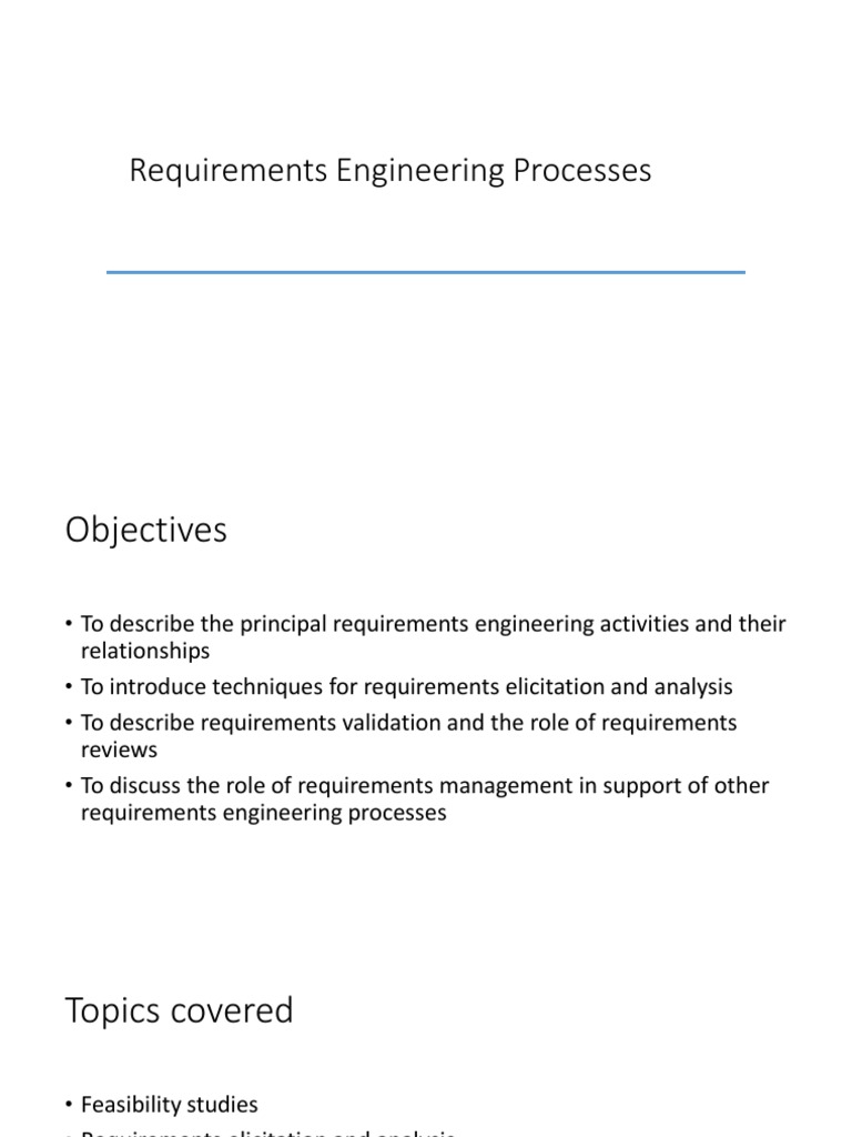 Requirements Engineering Processes | PDF | Use Case | Feasibility Study