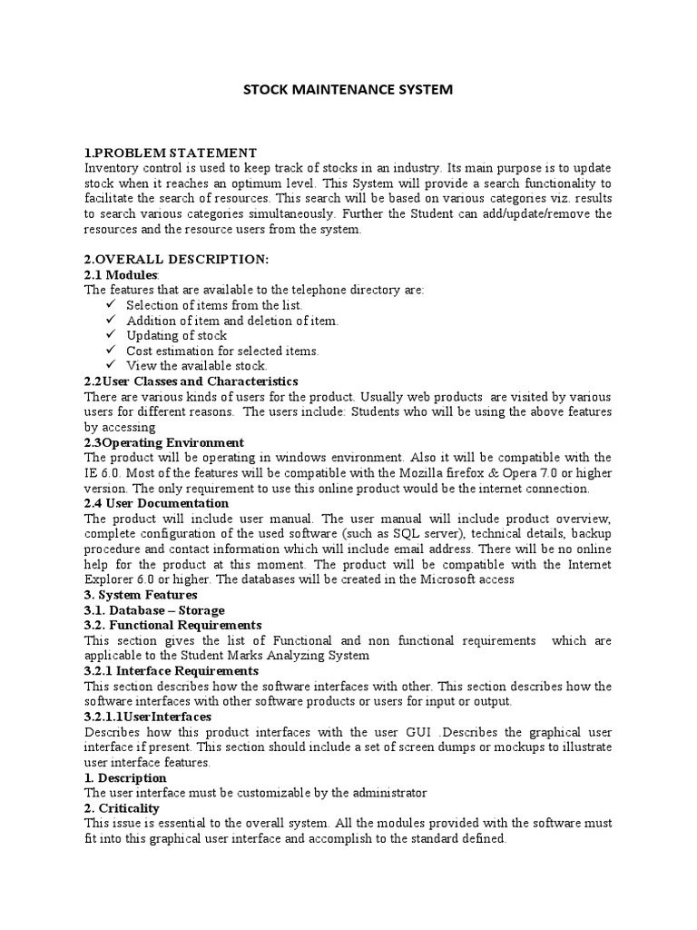 Stock Maintenance System Z | PDF | Databases | Graphical User Interfaces