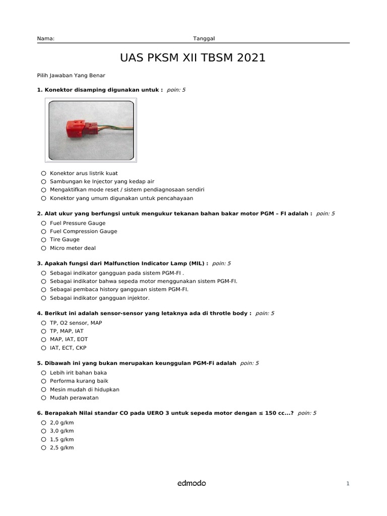 Uas PKSM Xii TBSM 2021 | PDF